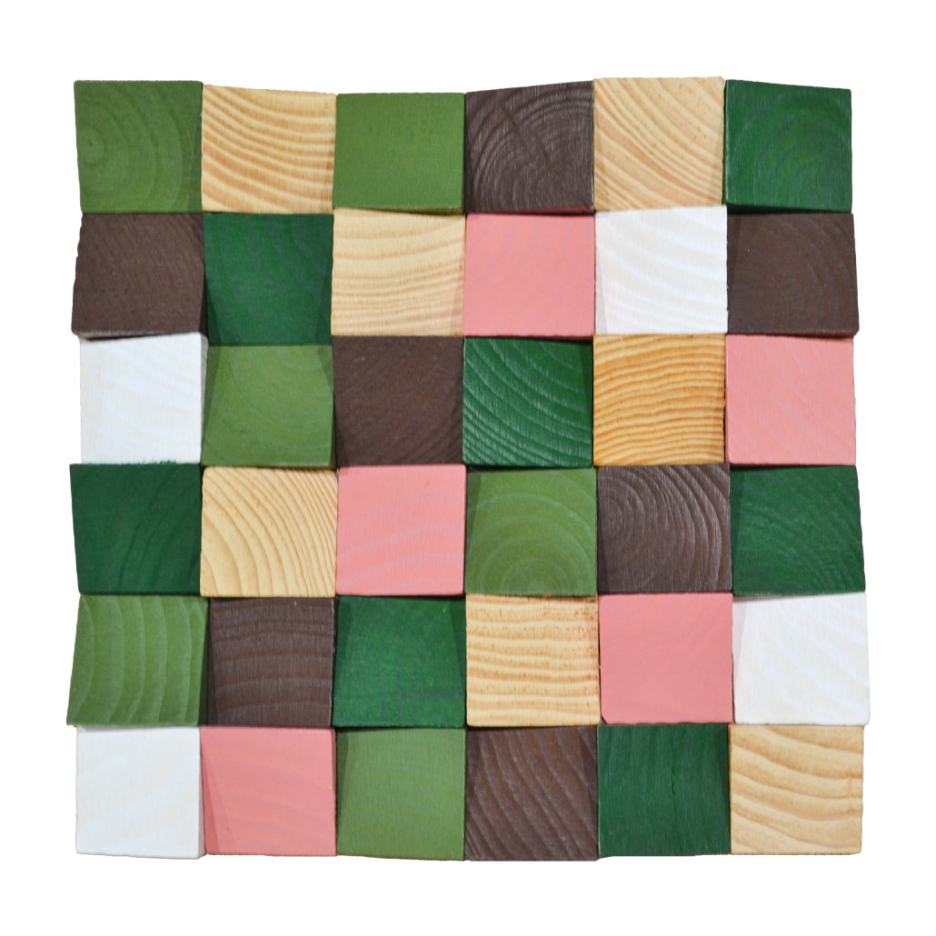 Wood Mosaic Panel | Rich Pine Wood Tile | 12×12” – AKU Woodpanel NL